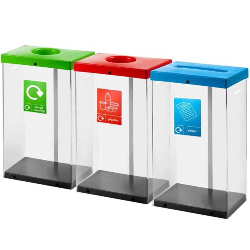 Clear Body Recycling Bin - Bin Shop