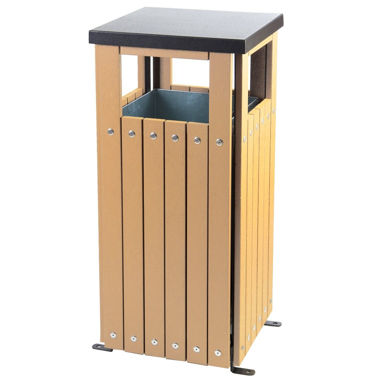 Square Wood Effect Waste Bin 36 Litre Bin Shop